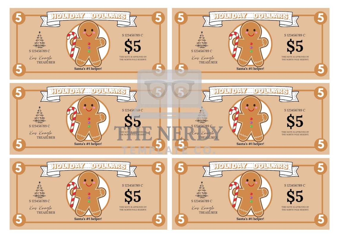 Christmas Play Money Printable Download Digital File Instant Access ...