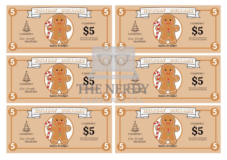 Christmas Play Money Printable Download Digital File Instant Access ...