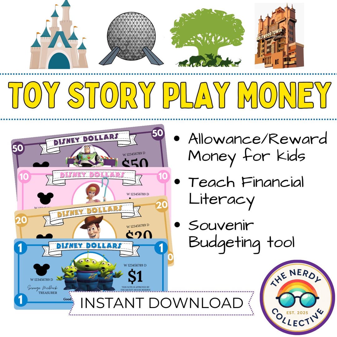 Disney PIXAR Play Money Spending Tool for Children Vacation Budget ...