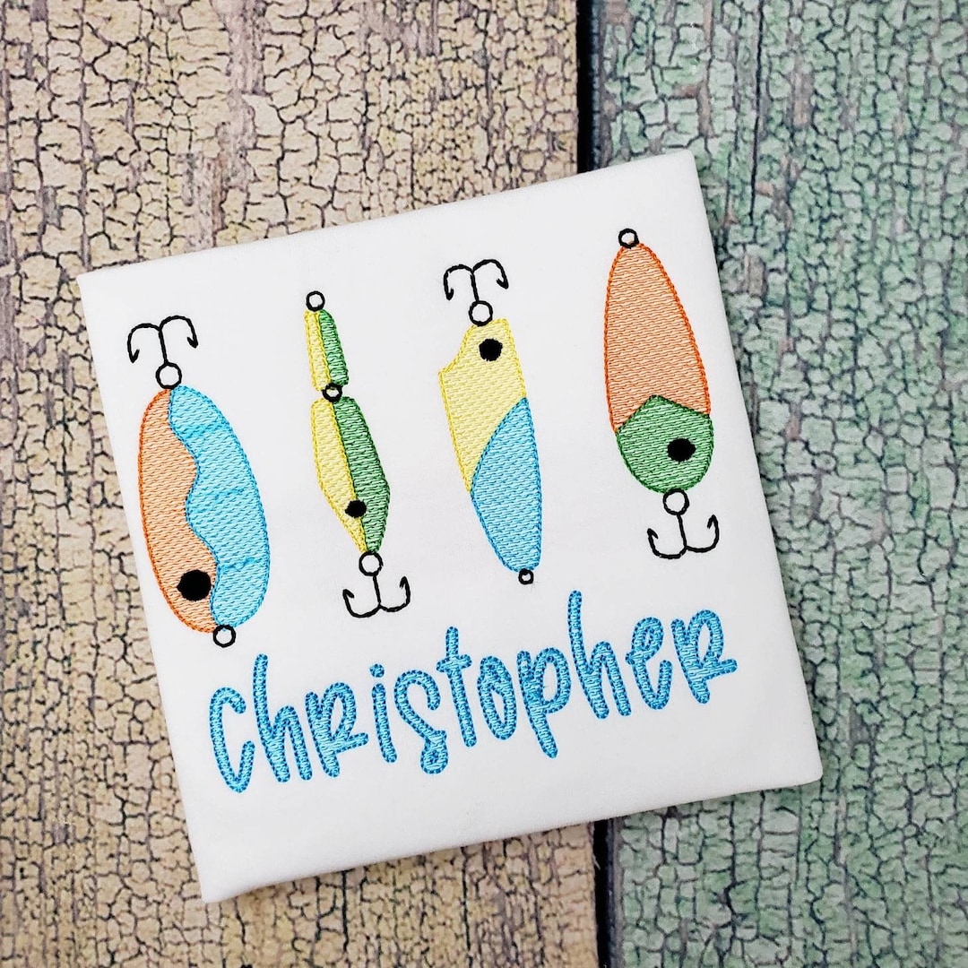 Kids Summer Embroidered Fishing Shirt, Personalized Monogram Shirt for ...