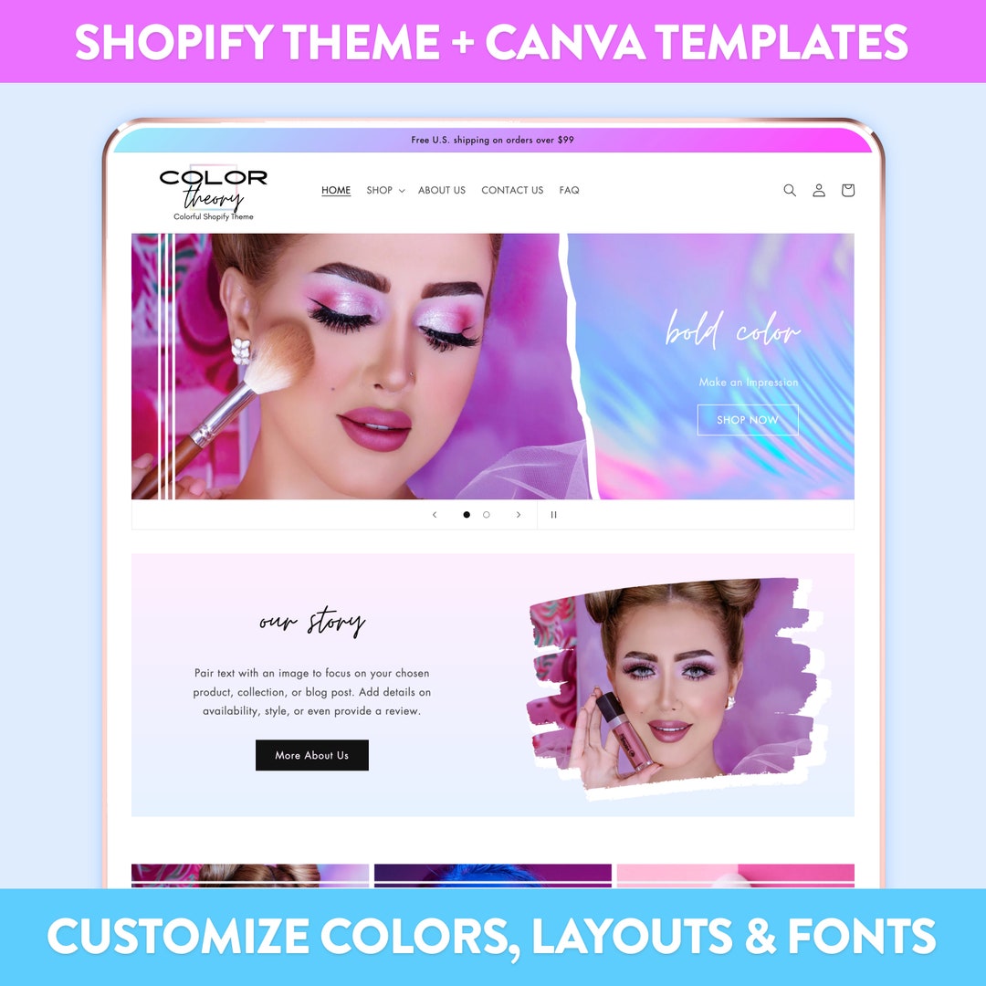 Gradient Shopify Theme | Boutique Shopify Template & Canva Designs ...