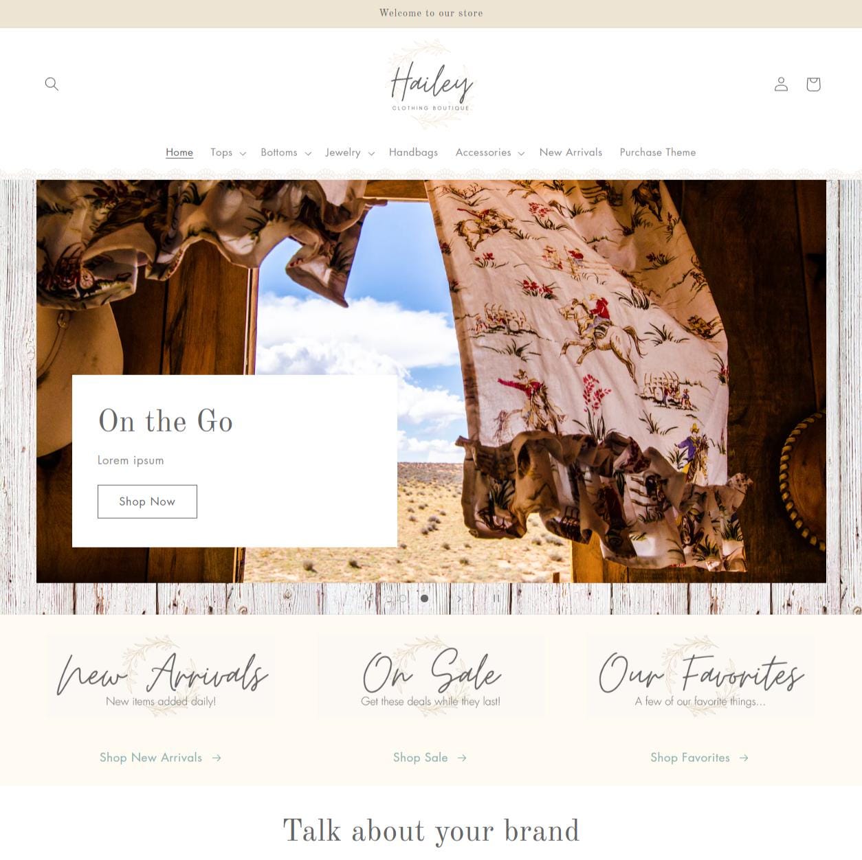 Hailey Feminine Shopify Theme | Rustic Shopify Theme - Etsy