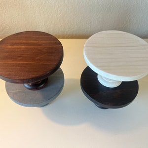 Mini Round Wood Stand Tiered Tray Decor Round Riser Mini Pedestal Mini ...