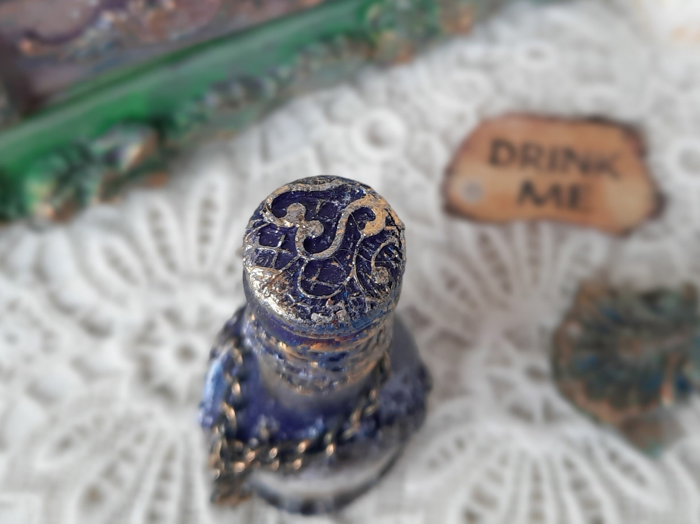 White Rabbit Bottle, Tiny Glass Bottle, Drink Me Bottle, Alice Bottle ...