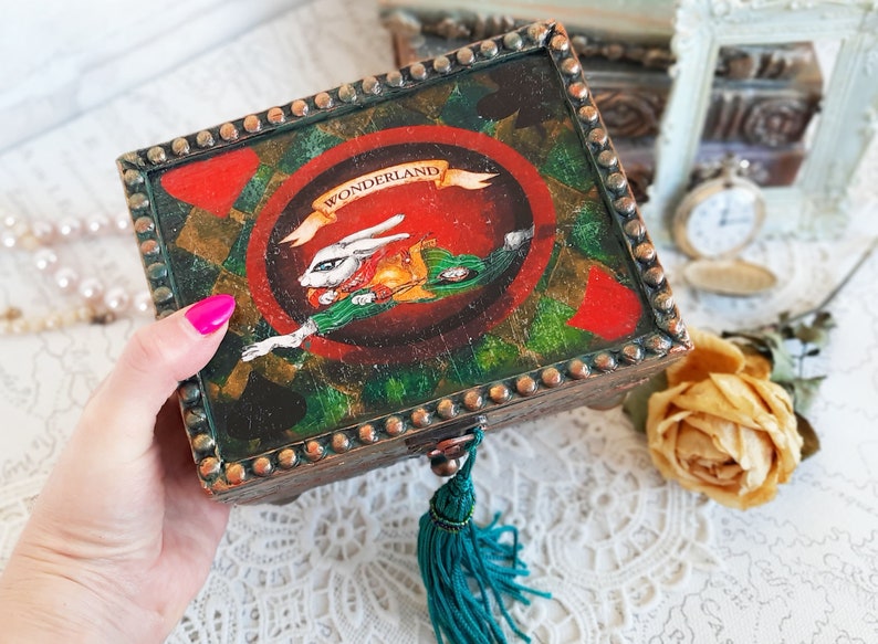 White Rabbit Box Alice in Wonderland Box Sectioned Box - Etsy