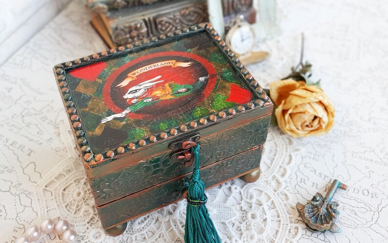 White Rabbit Box Alice in Wonderland Box Sectioned Box - Etsy