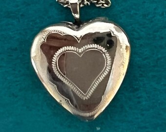 White Gold Locket and Chain - Etsy