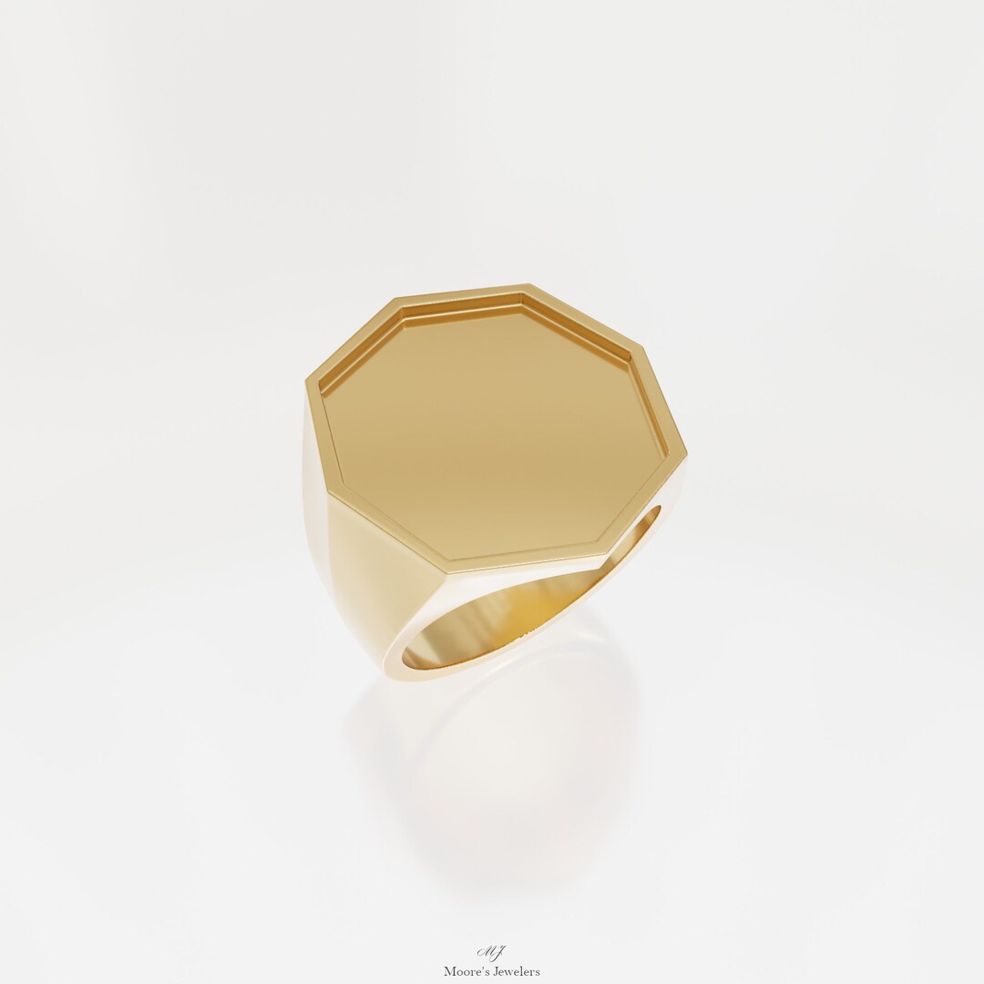 Octagon Style Signet Ring 3d Model - Etsy