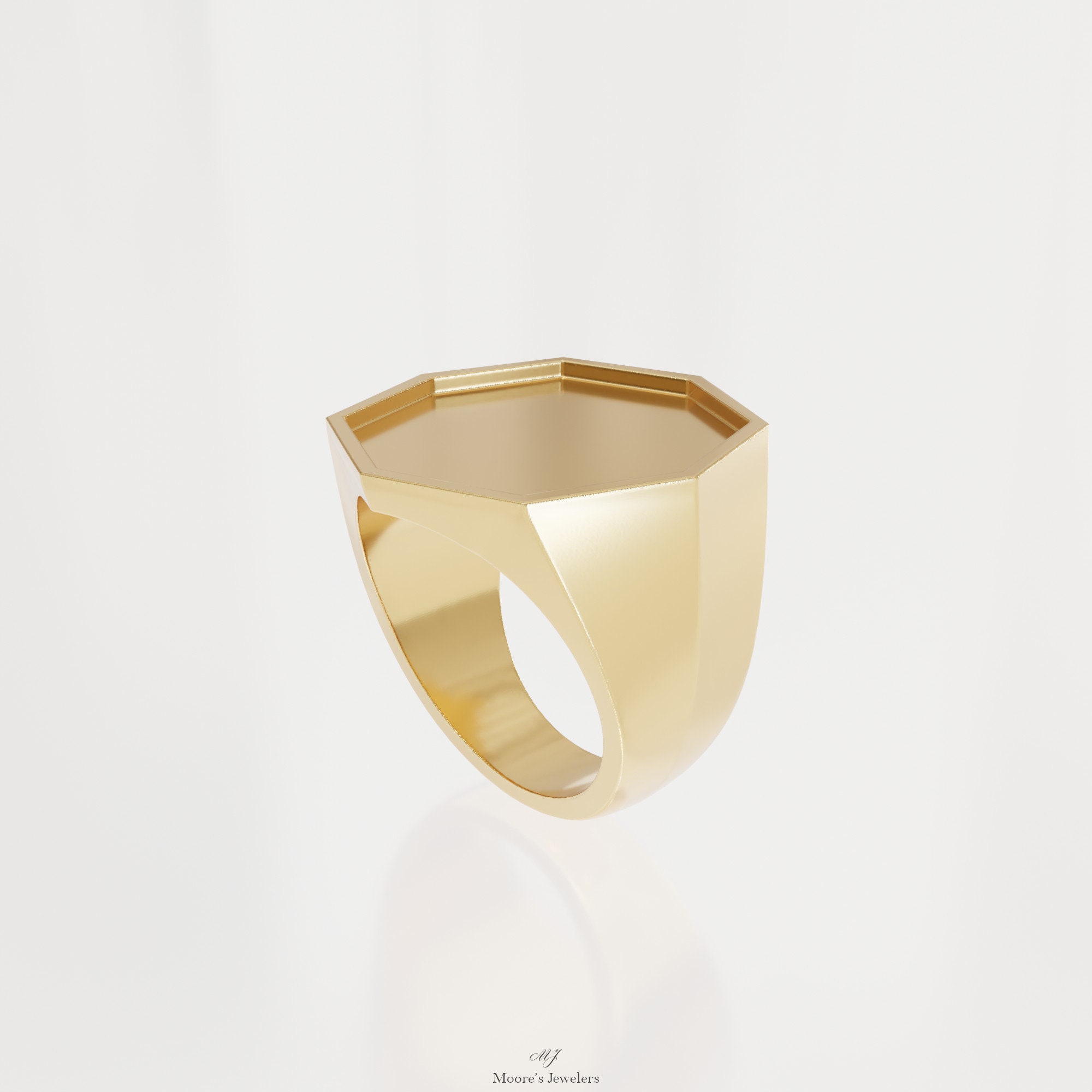 Octagon Style Signet Ring 3d Model - Etsy