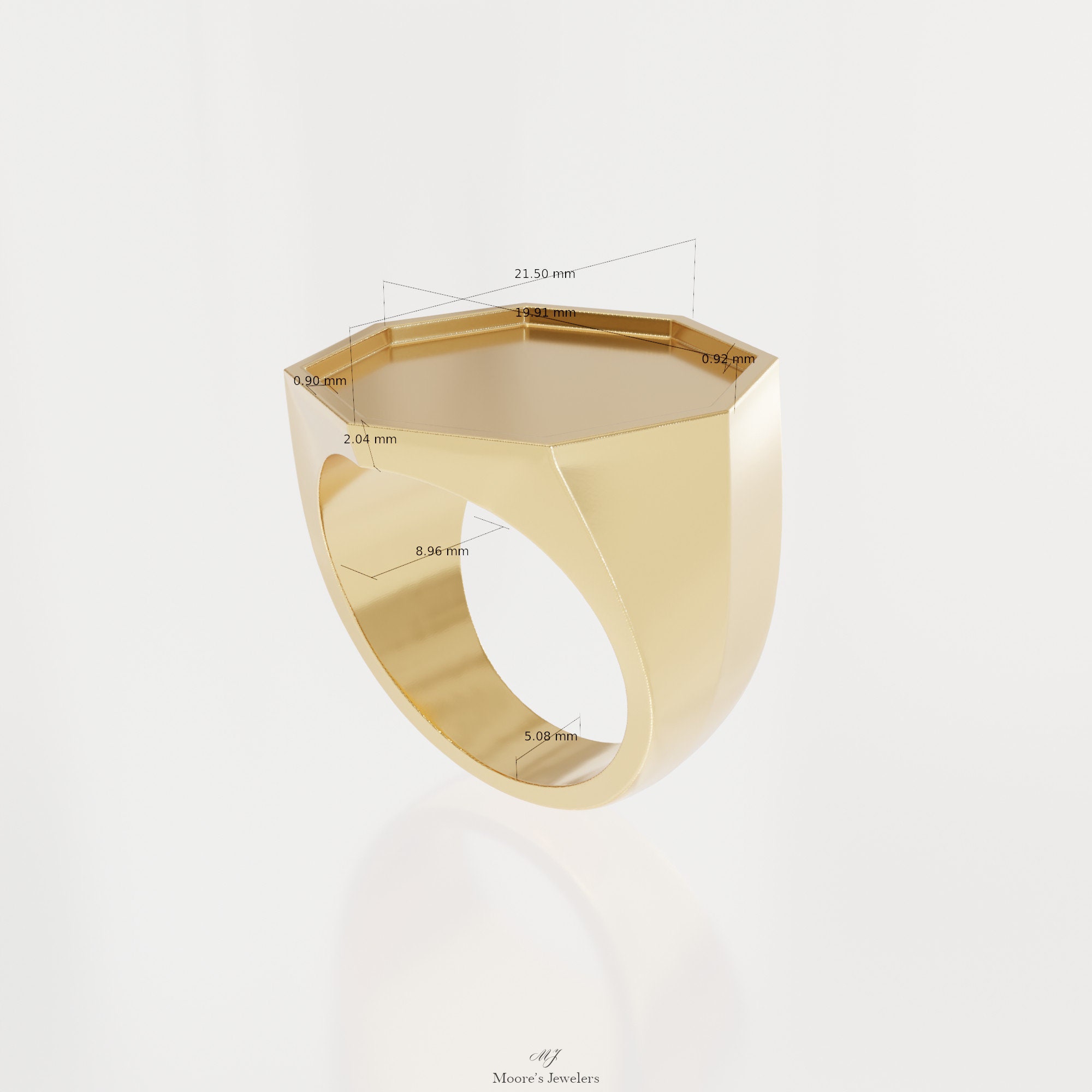 Octagon Style Signet Ring 3d Model - Etsy