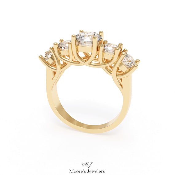 Interweaving 5 Stone Ring 3d Model | Etsy