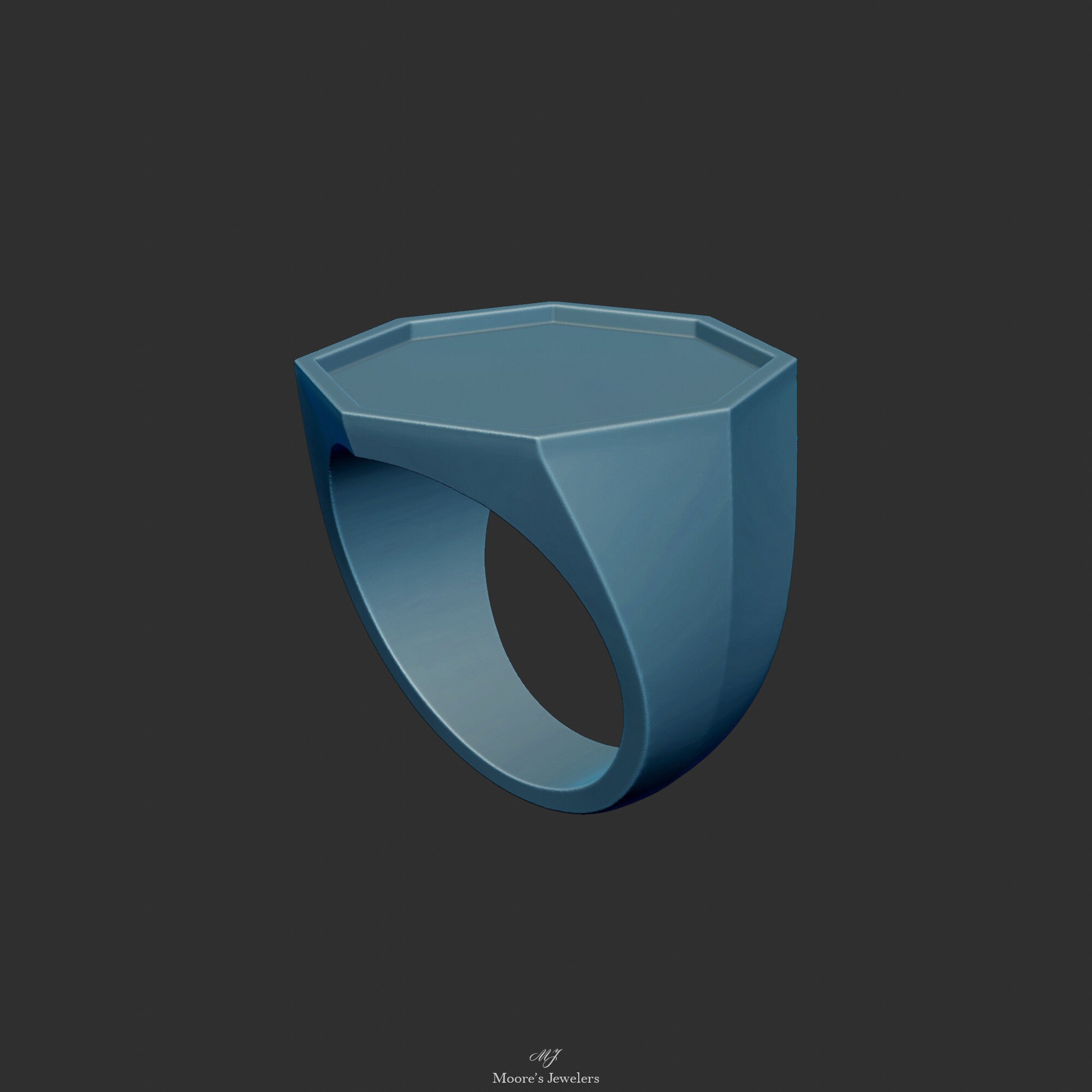 Octagon Style Signet Ring 3d Model - Etsy