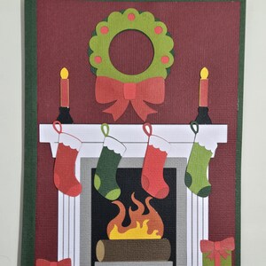 Festive Fireplace Christmas Card - Etsy