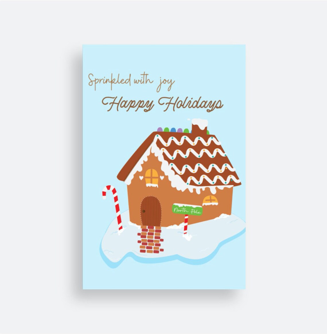 Gingerbread House Christmas Card Holiday Cards - Etsy
