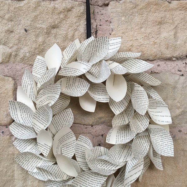 Book Page Wreath - Etsy