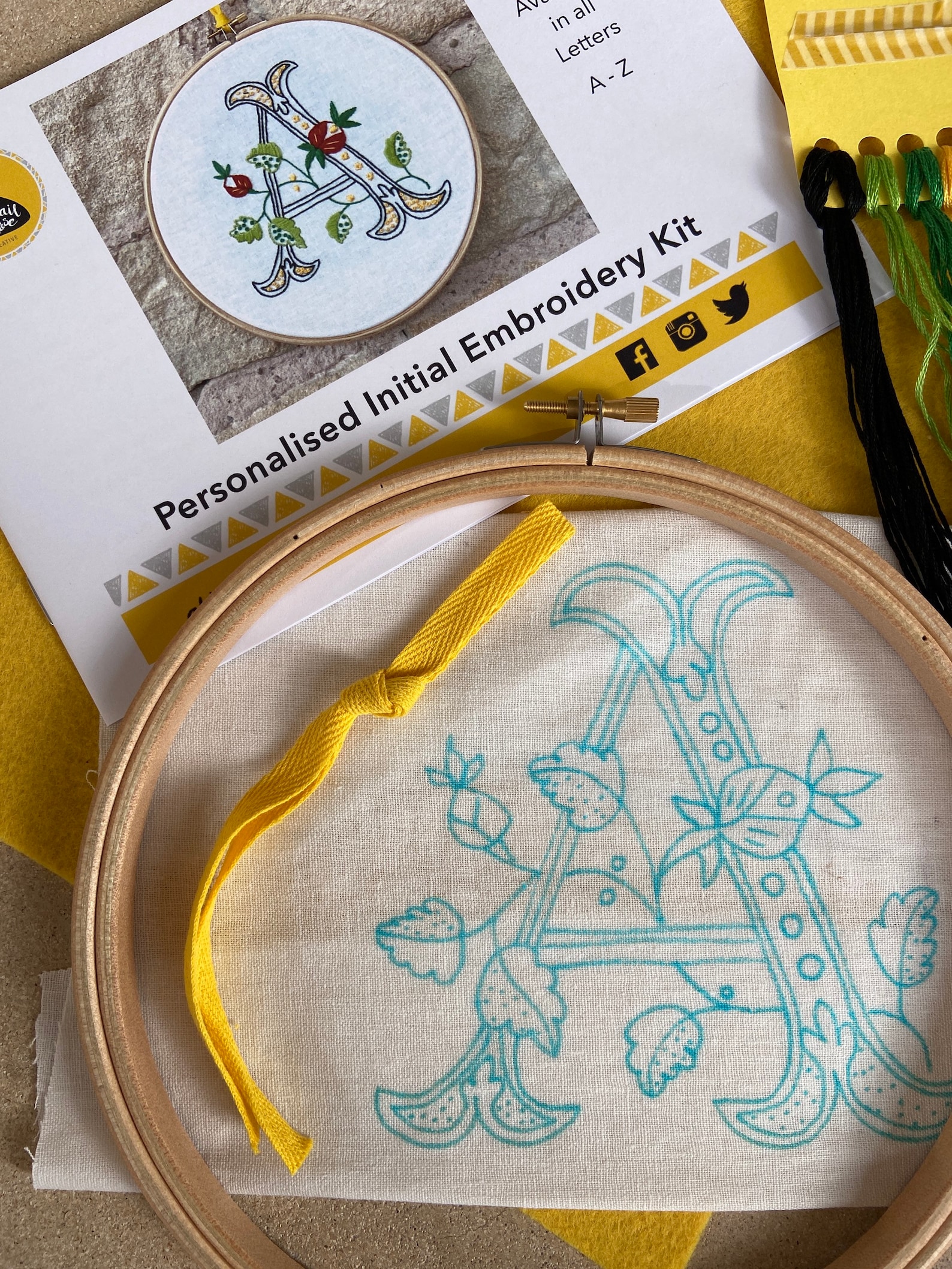 Kit de broderie initiale personnalisée (A-Z) - Etsy France