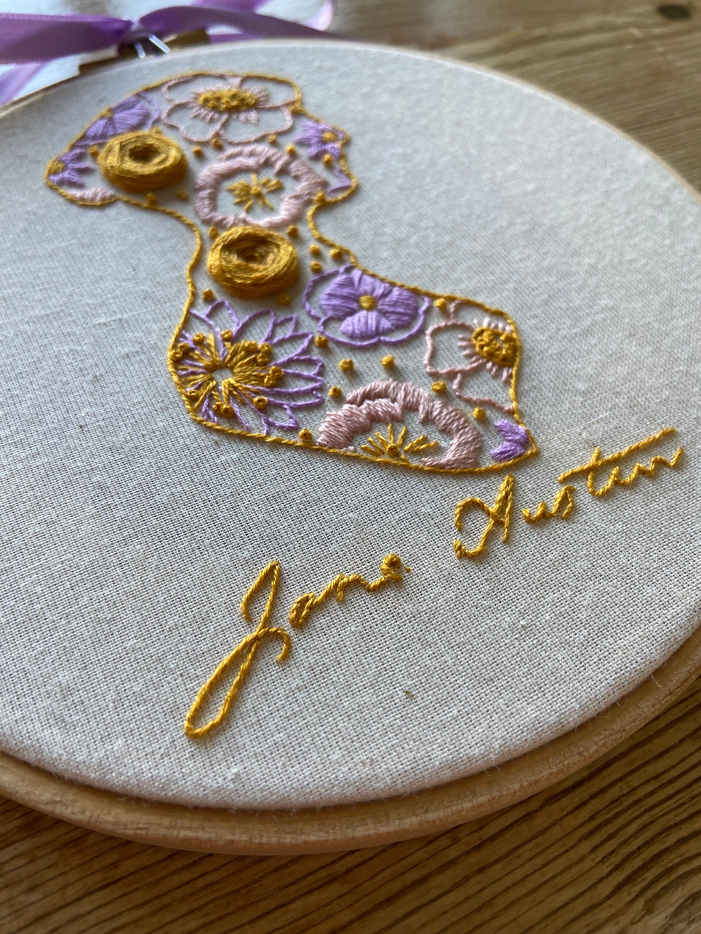 Jane Austen Silhouette - Embroidery Kit - Etsy