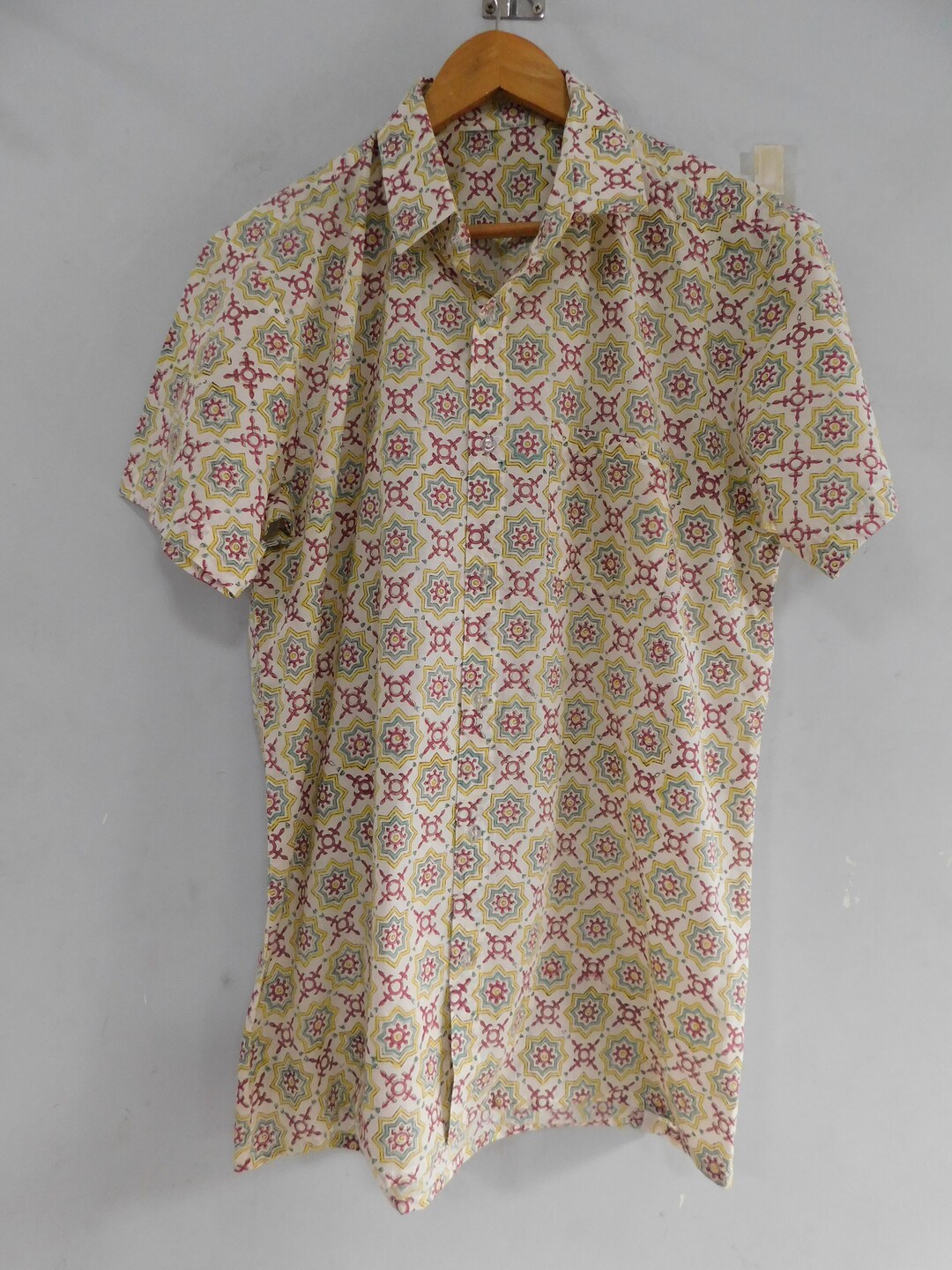 Colorful Mens Shirt, Multi Colored Men Shirts, Cotton Block Printed ...