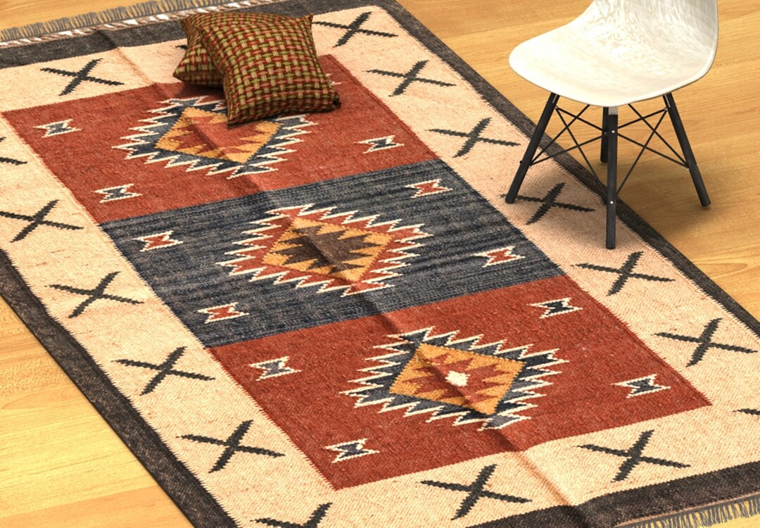 Indian Handmade Wool Jute Rug Home Decor Living Room Area Rug - Etsy