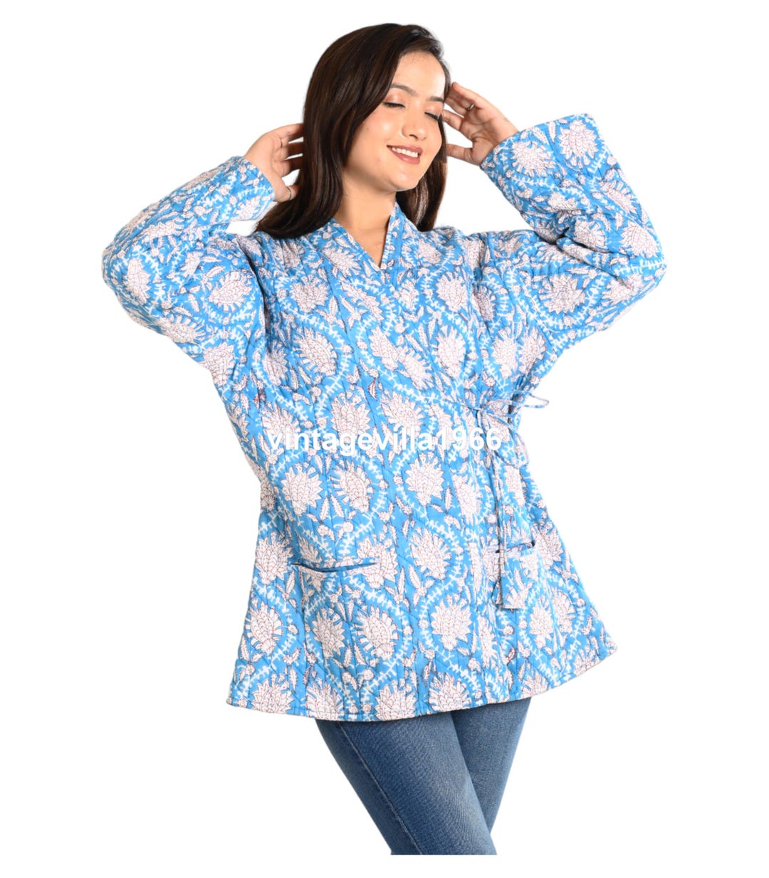 Cotton Quilted Jacket, Kimono Designer Women Wear Jackets, Indian ...