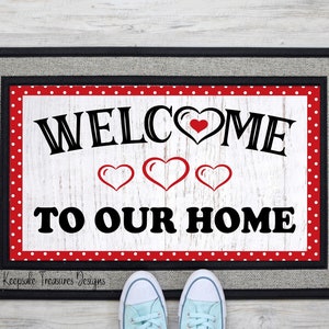 Welcome to Our Home, Door Mat Template, PNG Sublimation Design, Digital ...