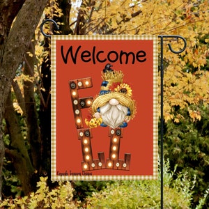 Welcome Fall Scarecrow, Gnome, Marquee Letters, Yard Flag Template ...