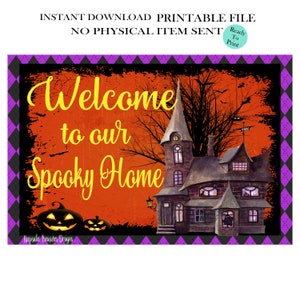 Welcome to Our Spooky Home, Halloween, Door Hanger Template, Haunted ...