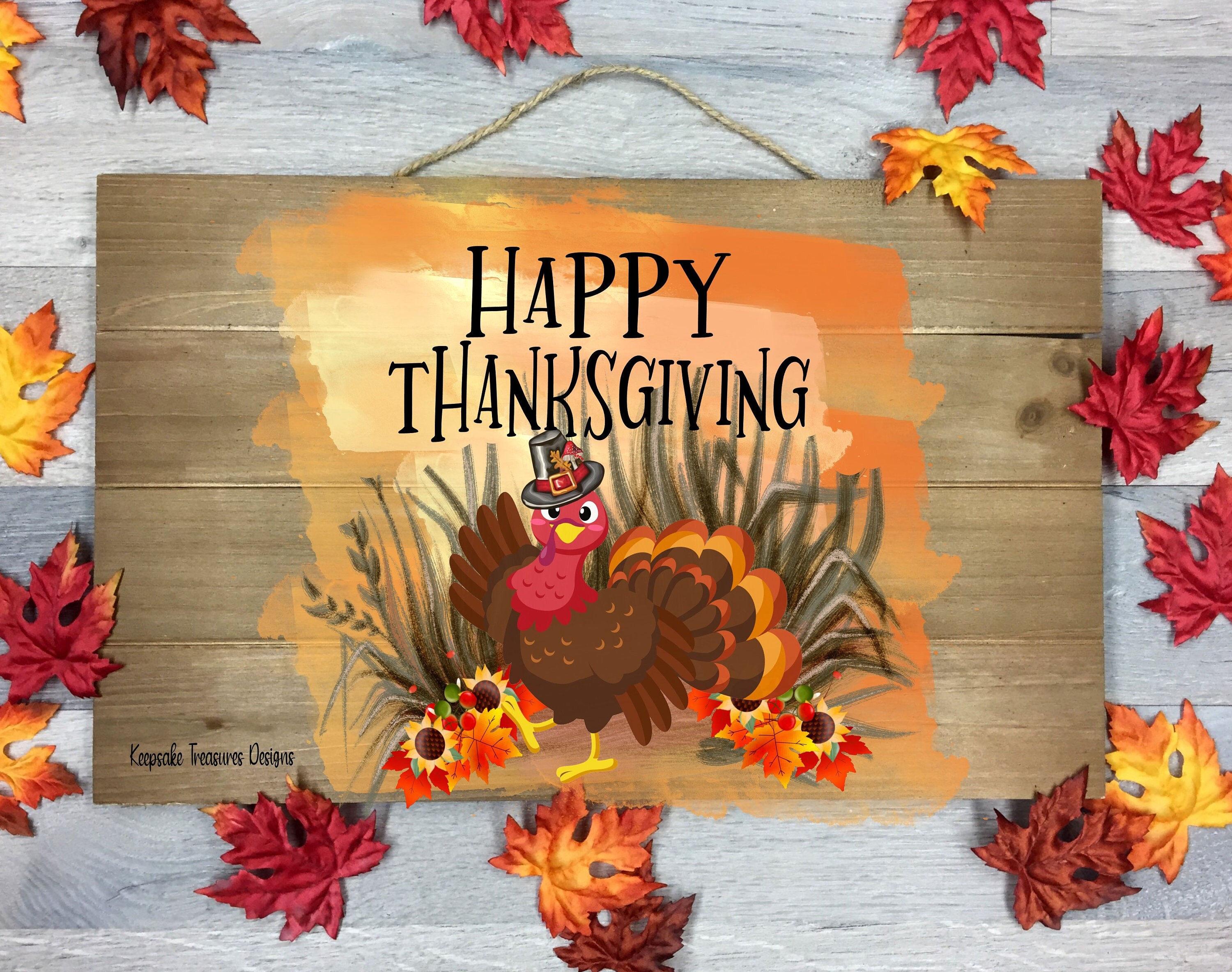 Happy Thanksgiving Whimsical Turkey Brushstrokes - Etsy