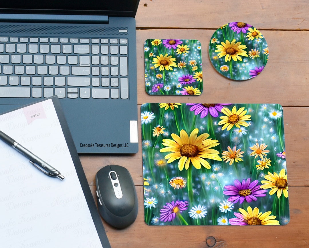 Daisy Mouse Pad & Coaster Template: Spring Flower PNG (digital Download ...