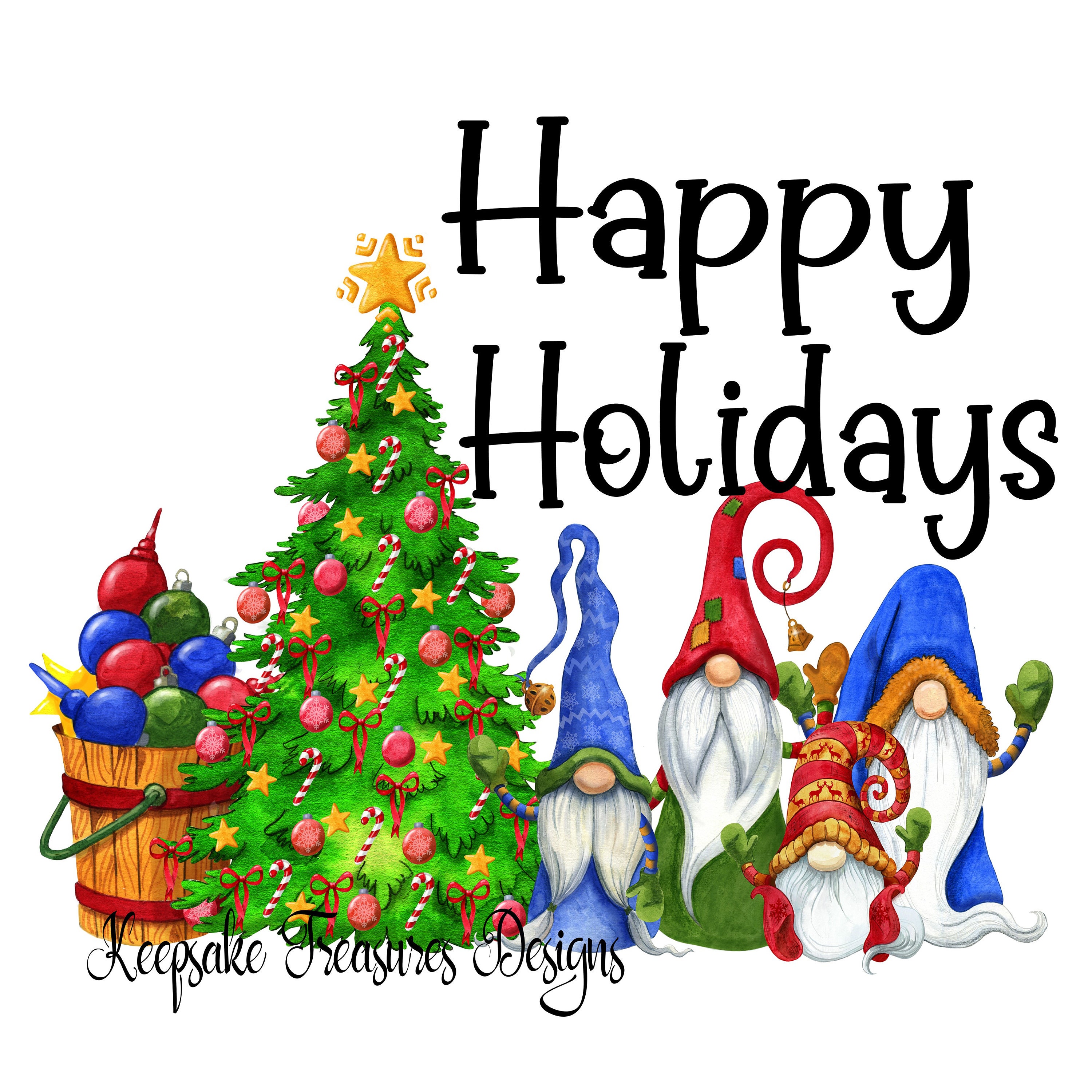 Happy Holidays Gnome No Background PNG Printable Camp | Etsy