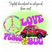 Peace Love Bug, Retro, Shirt Design, PNG Sublimation Design, Instant ...