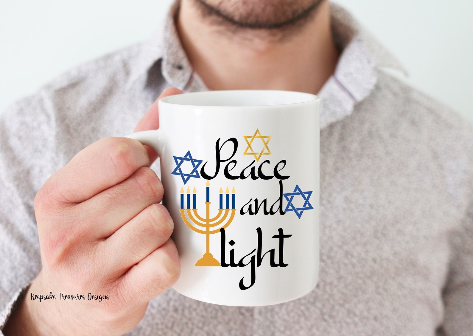 Peace and Light, Menorah, Hanukkah, Sublimation Design, Digital ...
