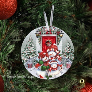 Snowman Christmas Ornament Design, Winter Ornament Template, Induvial ...