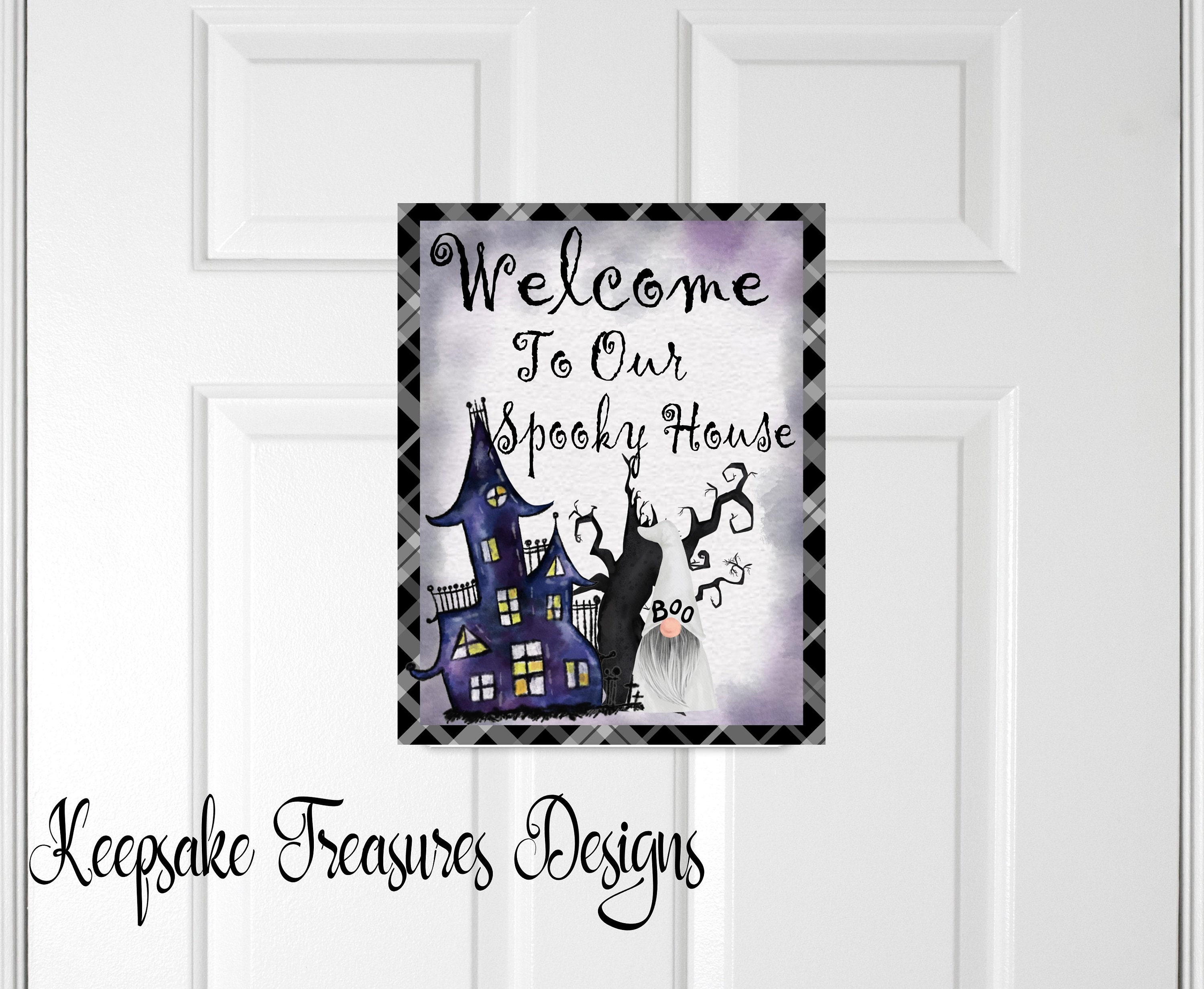 Halloween Gnome Welcome to Our Spooky House Sublimation - Etsy