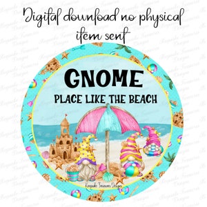 Summer Gnome, Beach, Door Hanger Template, Beach Gnomes, Sublimation ...