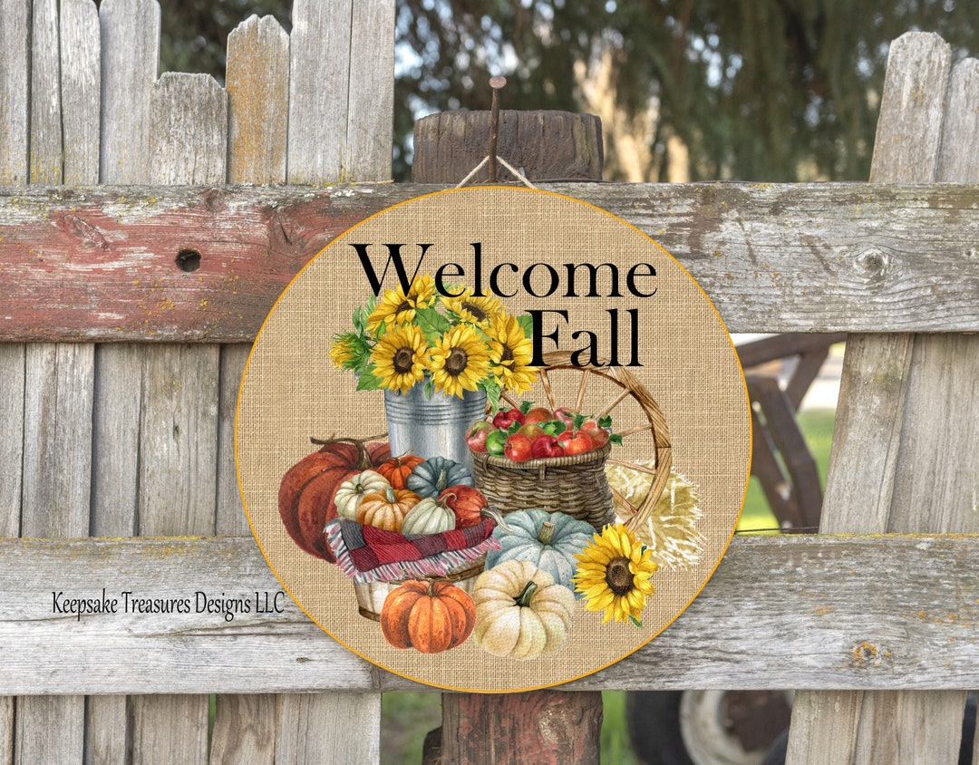 Fall Wreath Attachment, Welcome Fall, PNG Sublimation Printable Design ...