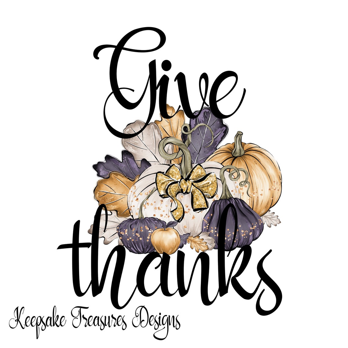 Give Thanks Pumpkins Digital Download Printable PNG Home | Etsy