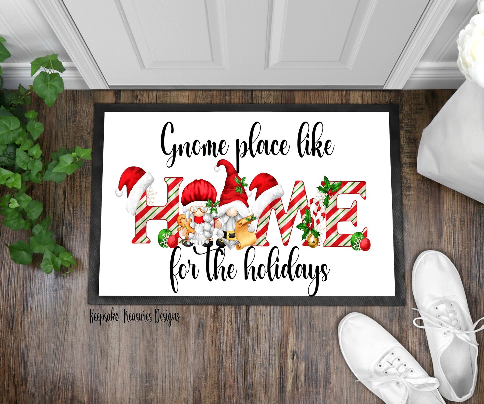 Gnome Place Like Home for the Holidays Christmas Santa | Etsy