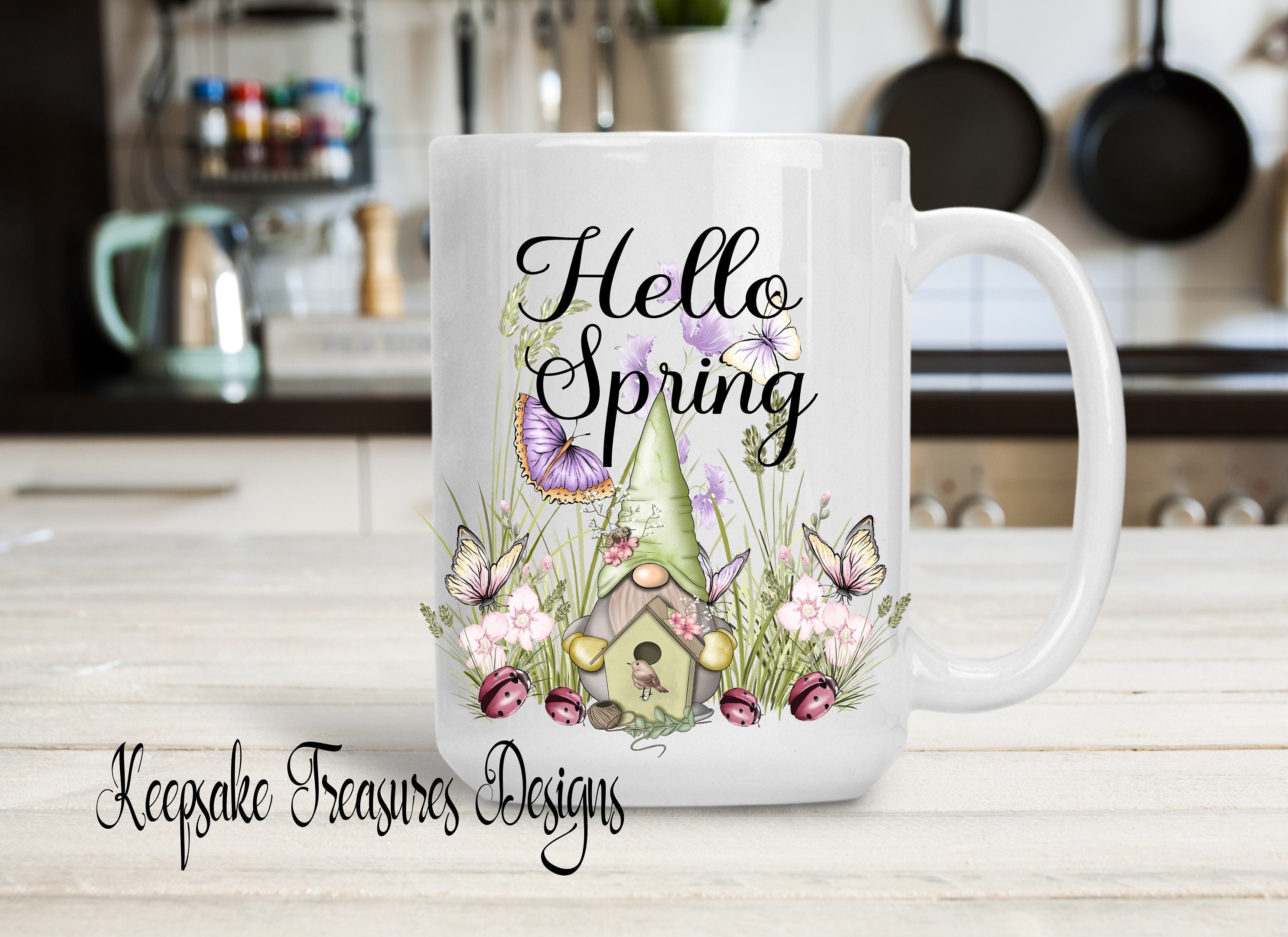 Hello Spring Spring Gnome Pastel Colors Wild Flowers - Etsy