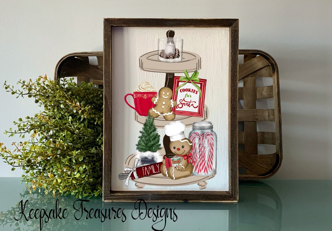 Cookies for Santa Christmas Tier Tray Sublimation Design - Etsy