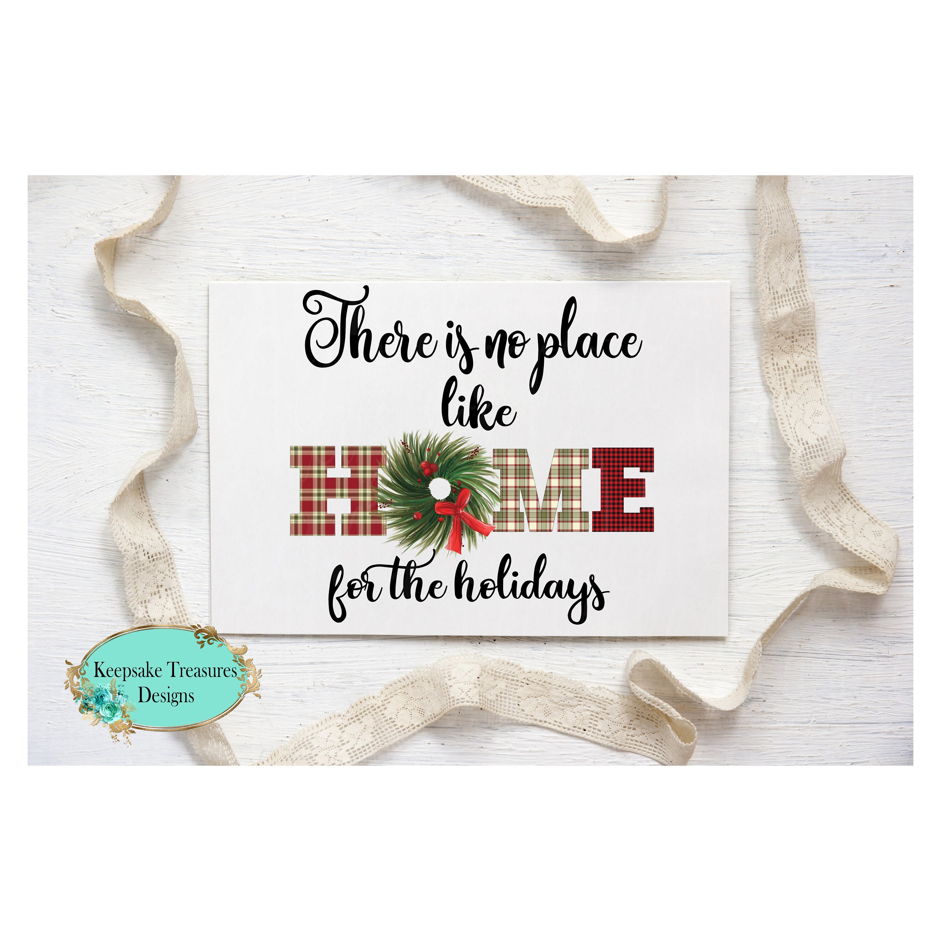There is No Place Like Home for the Holidays Christmas Plaid - Etsy
