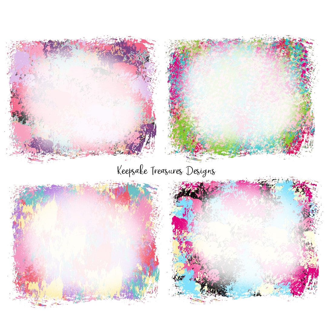 Neon Bleach Frame Backgrounds: Sublimation PNG Designs (digital ...