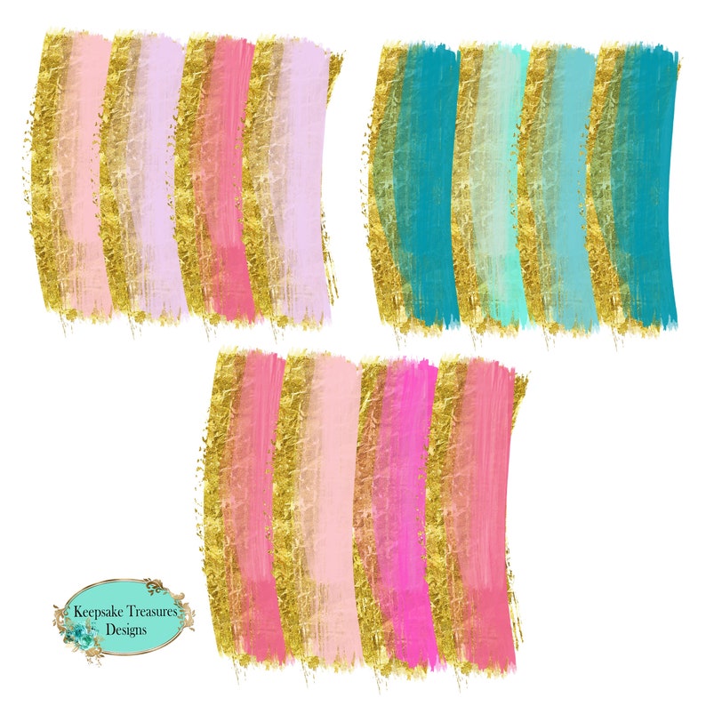 Spring Colors Brushstrokes Gold Glitter Background - Etsy