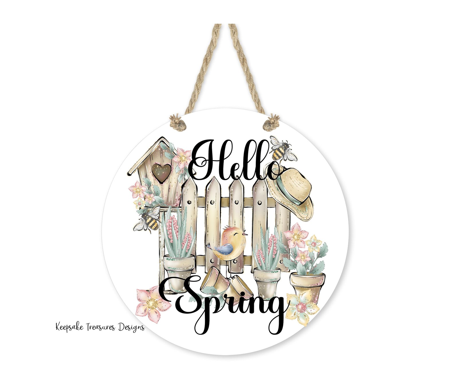 Hello Spring Pastel Colors Garden Sublimation Design PNG - Etsy