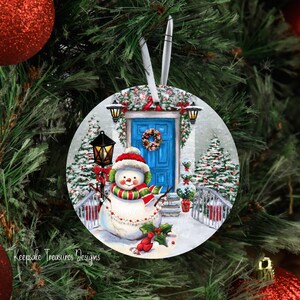 Snowman Christmas Ornament Design, Winter Ornament Template, Induvial ...