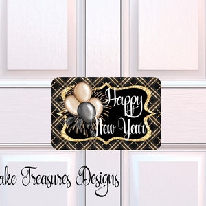 Happy New Year Door Hanger Template: Sublimation Design (digital ...