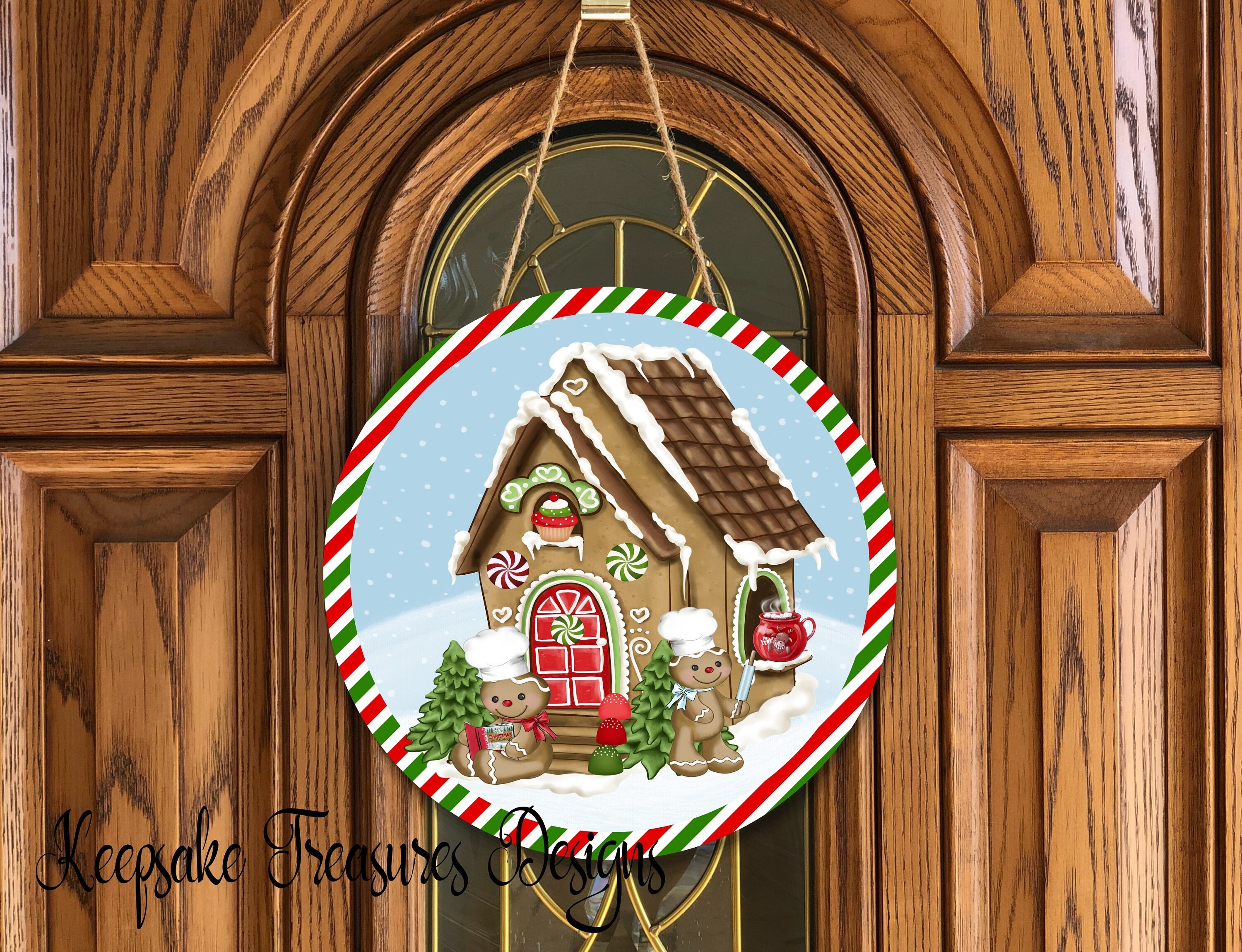 Home Sweet Home Gingerbread House Door Hanger Template | Etsy