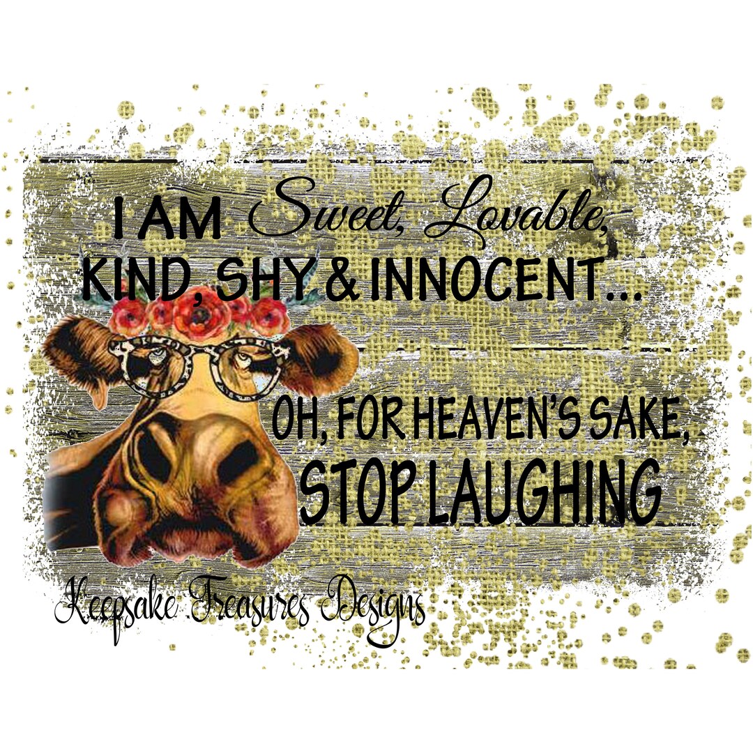 Funny Cow Sublimation Design: Burlap Wood Clipart (digital Download) - Etsy