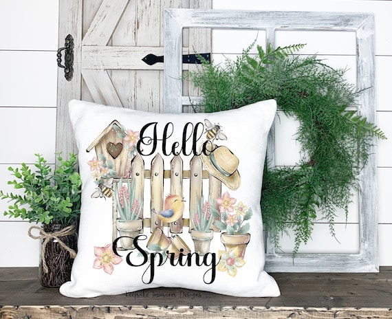 Hello Spring Pastel Colors Garden Sublimation Design PNG | Etsy