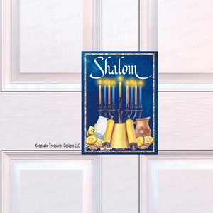 Shalom Garden Flag Template, Hanukkah Door Sign, Shalom Door Flag ...